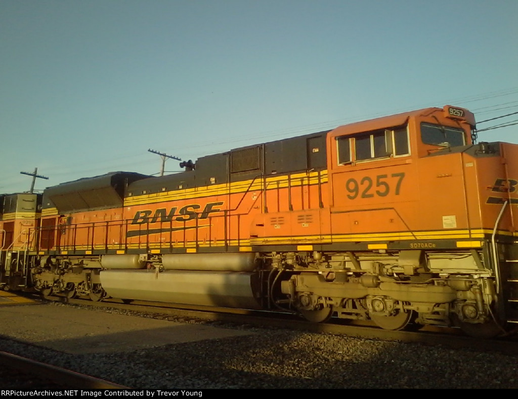 BNSF 9257 leads BNSF 9393 Coal train Galesburg Railroad Days 2012